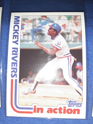 1982 Topps #705 Mickey RIVERS In Action Texas RANGERS FREE shipping MVP ...