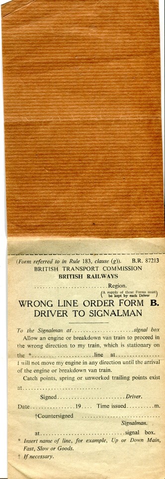 Railway Signalling, Wrong Line Order Forms LNER and early BR | eBay UK