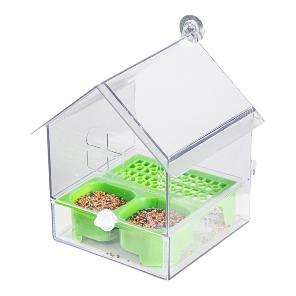 Transparent External Bird Feeder Tub Pull Out Style for Parrots and ...