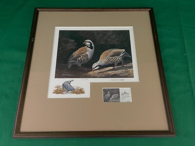 1982 Washington State Upland Stamp Print - Chukar Partridge by Marlow ...