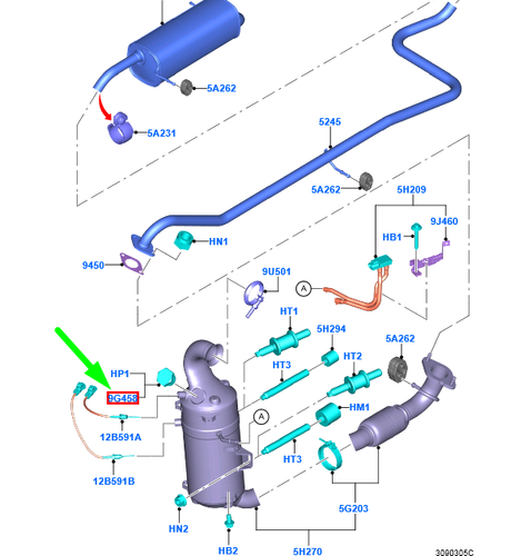 FORD FIESTA MK5 Bouchon de syst me d' chappement 3488639 D9ZE-9G458-AA ...