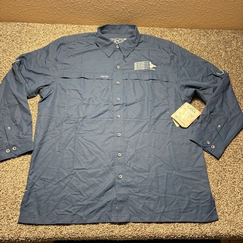 GameGuard MicroFiber Shirt Mens XL Blue Long Sleeve Vented Fishing ...