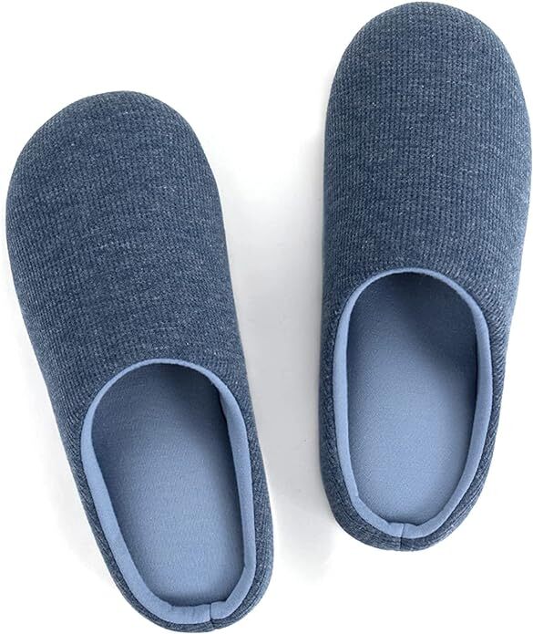 Men's Lightweight Breathable Cotton Slippers with Memory Foam and Soft ...
