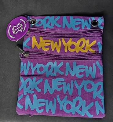 Robin Ruth “NEW YORK” Women Purple Small Crossbody Messenger Bag 8”x7 ...