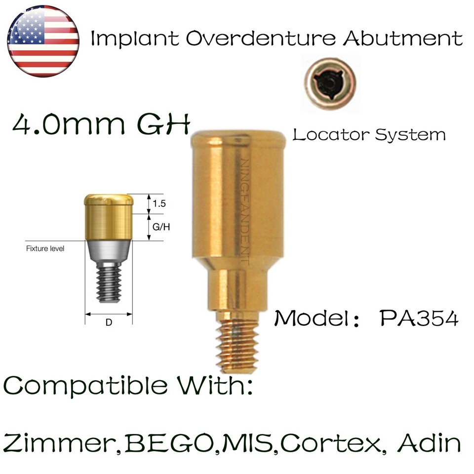 US Zimmer Adin Mis Bego Overdenture locator Abutments &Male Caps Tools ...