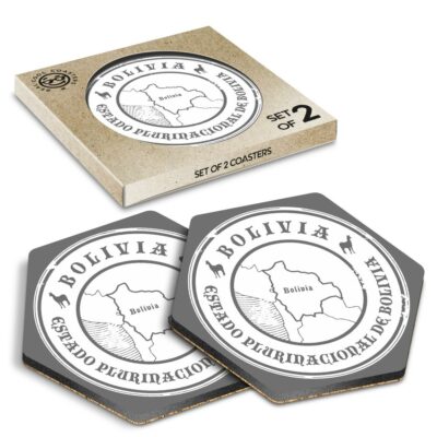 2 x Hexagon Coasters - BW - Bolivia Map Travel Stamp Bolivian #40473 ...