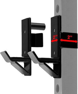 Yes4all 2X2 Inch Black Power Rack J Hooks Heavy Duty With Adjustable ...