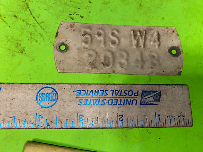 Studebaker identification plate, 59S W4; 20348. Item: 20825 | eBay