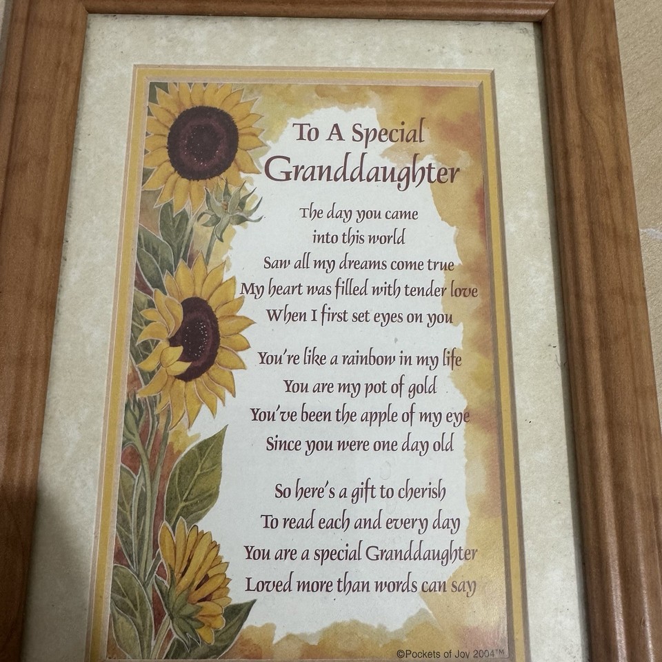 Beautiful “Special Granddaughter” Poem in Wooden Frame – 8½”x6½” | eBay UK