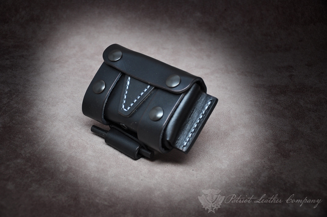 Custom Build Leather Bushcraft EDC Survival Pouch w/ Firesteel Esee ...