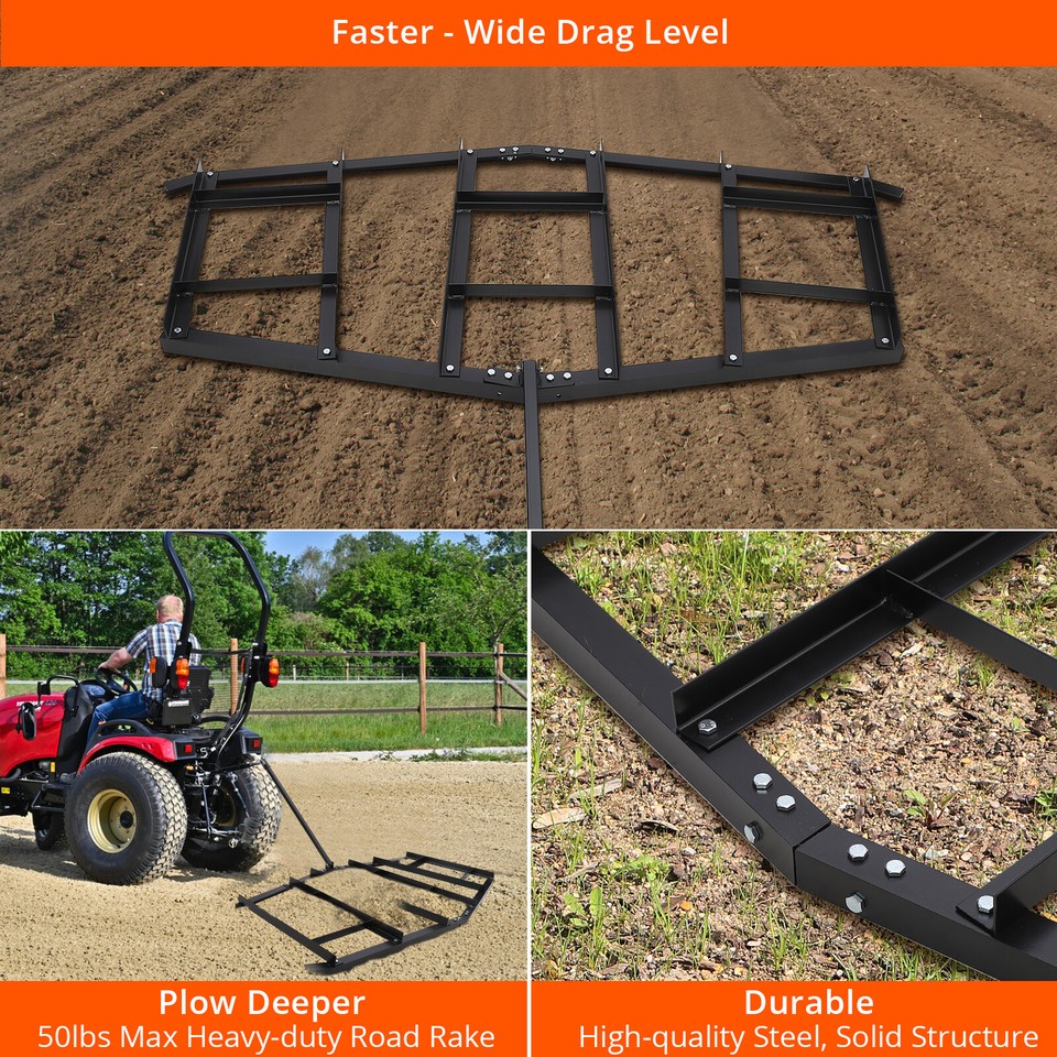 84'' Driveway Drag Tow Behind Drag Harrow Grader For ATV UTV Garden ...