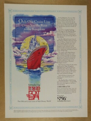 1991 The Big Red Boat Disney World Cruise Line vintage print Ad | eBay