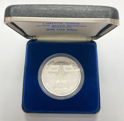 1985 Dallas Cowboys 25th Anniversary Commemorative 1 oz .999 Fine ...