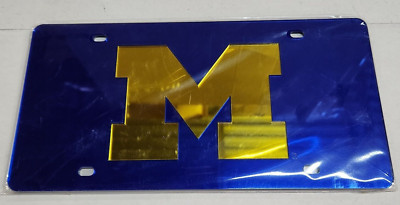Michigan Wolverines NCAA Navy Background Wincraft Laser Tag License ...