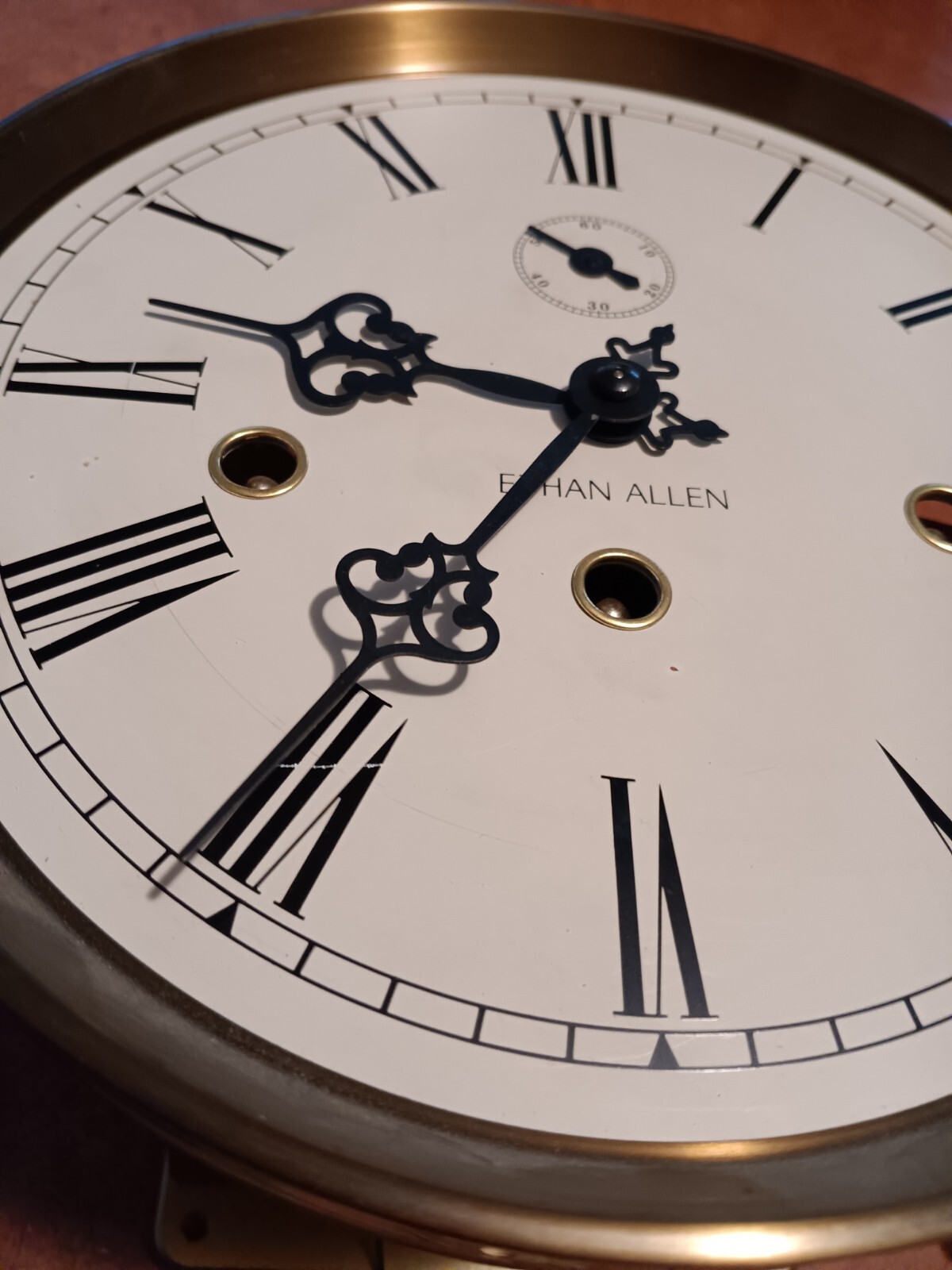 Large Ethan Allen 2 weight WALL CLOCK 8 Day Great Shape Looks Complete ...