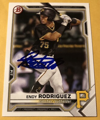Endy Rodriguez Signed Bowman Card 2021 Pittsburgh Pirates IP Auto | eBay