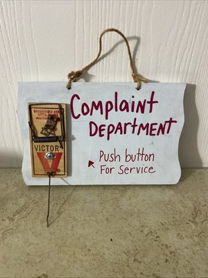 Complaint Department Wood Sign Novelty Mouse Trap 8.5” X 5:5” | eBay