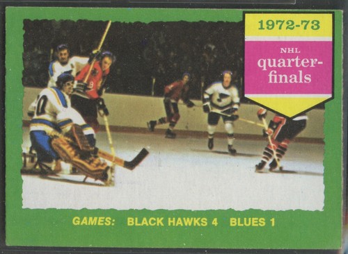1973-74 Topps #193 NHL Quarter-Finals Chicago Black Hawks-4 St. Louis ...