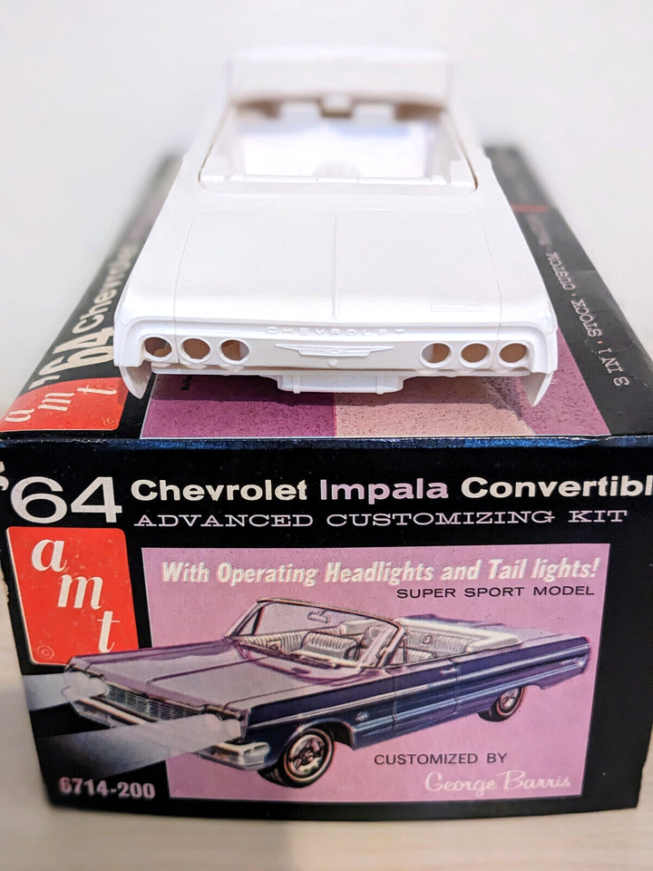 SUPER RARE! *ORIGINAL VINTAGE AMT 1964 CHEVY IMPALA Model Kit *LIGHTS ...