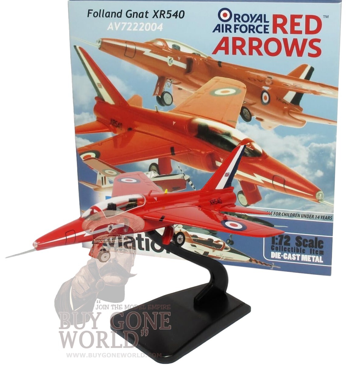 Aviation 72 Folland Gnat RAF Red Arrows Xr540 1/72 Diecast Plane Model ...