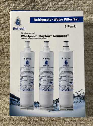 3 NEW Refresh R-9010 Refrigerator Water Filter for 4396508 46-9010 ...
