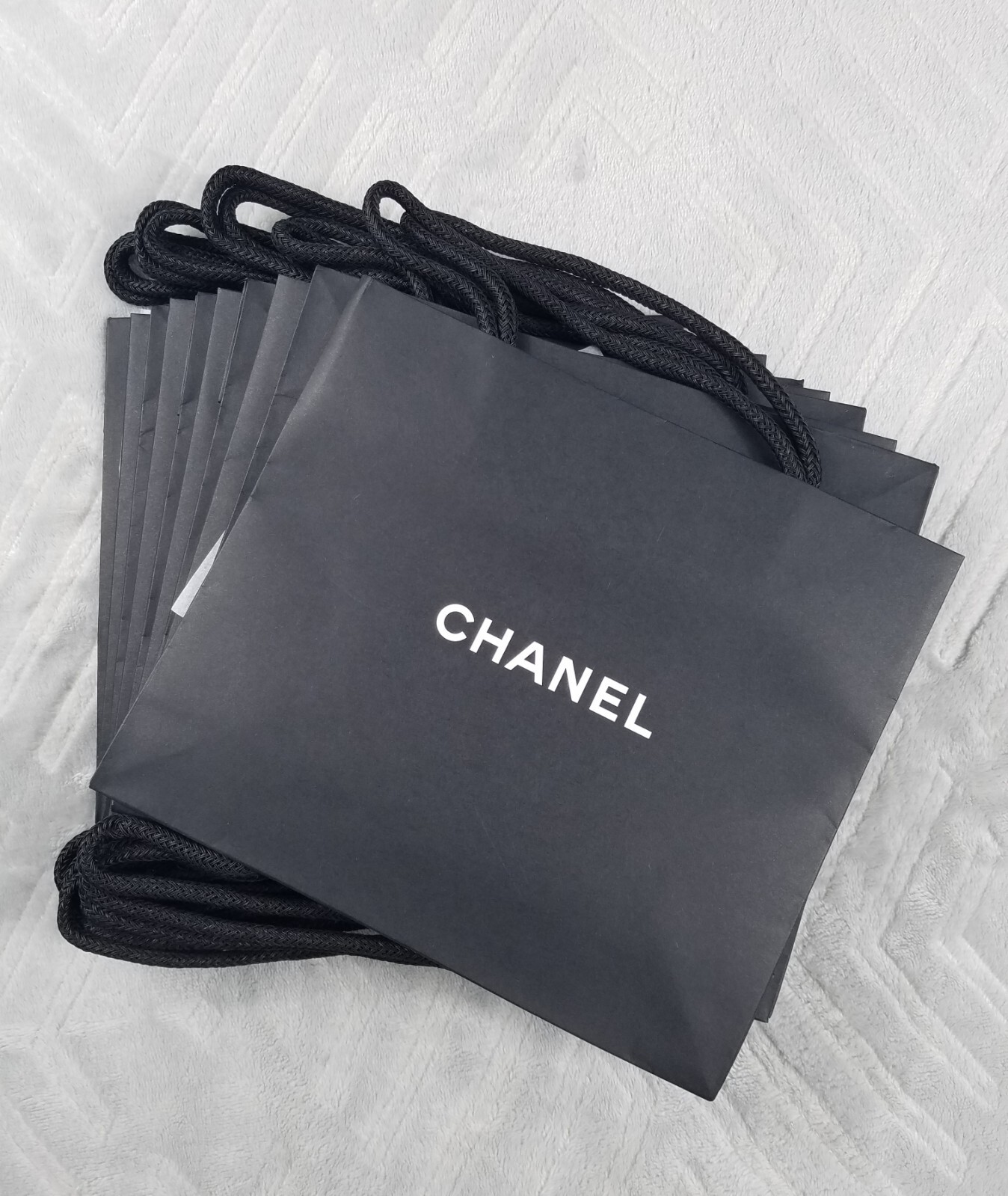 Chanel Gift Bag New Classic Black (10pc) Empty Paper Bags Shopping Lot ...