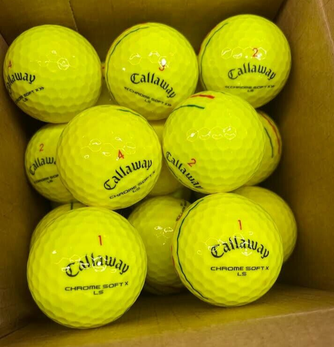 24 Yellow Callaway Chrome Soft X LS Triple Track 5A Mint Quality Golf ...