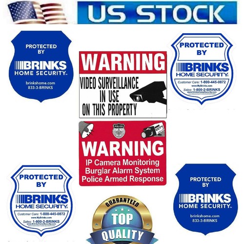 Brinks Home Security Sticker Decal signs For Windows Brinks+Camera ...