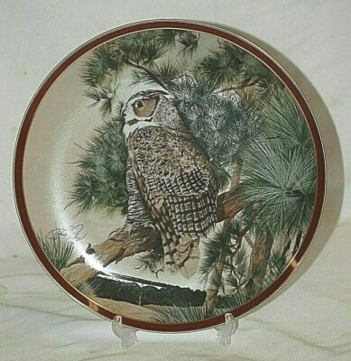 Hamilton Collection Great Horned Owl Plate Majestic Birds of Prey COA C ...