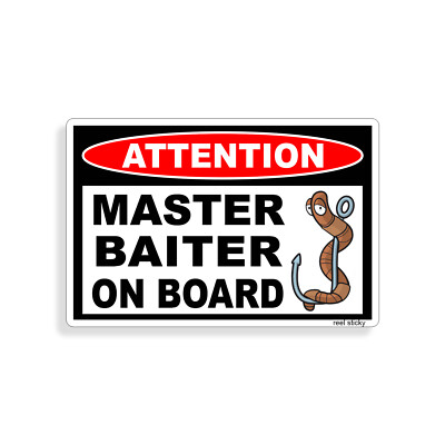 Master Baiter Sticker Fisherman Fish Bait Fishing Boat Car Window ...