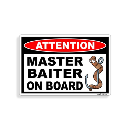 Master Baiter Sticker Fisherman Fish Bait Fishing Boat Car Window ...