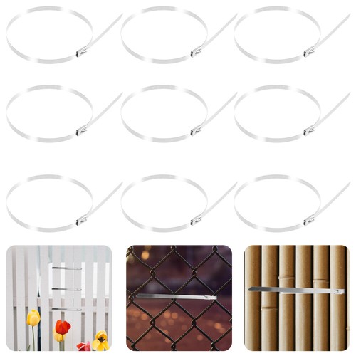 100 Pcs Stainless Steel Cable Tie Fence Wire Fasteners Chain Link ...