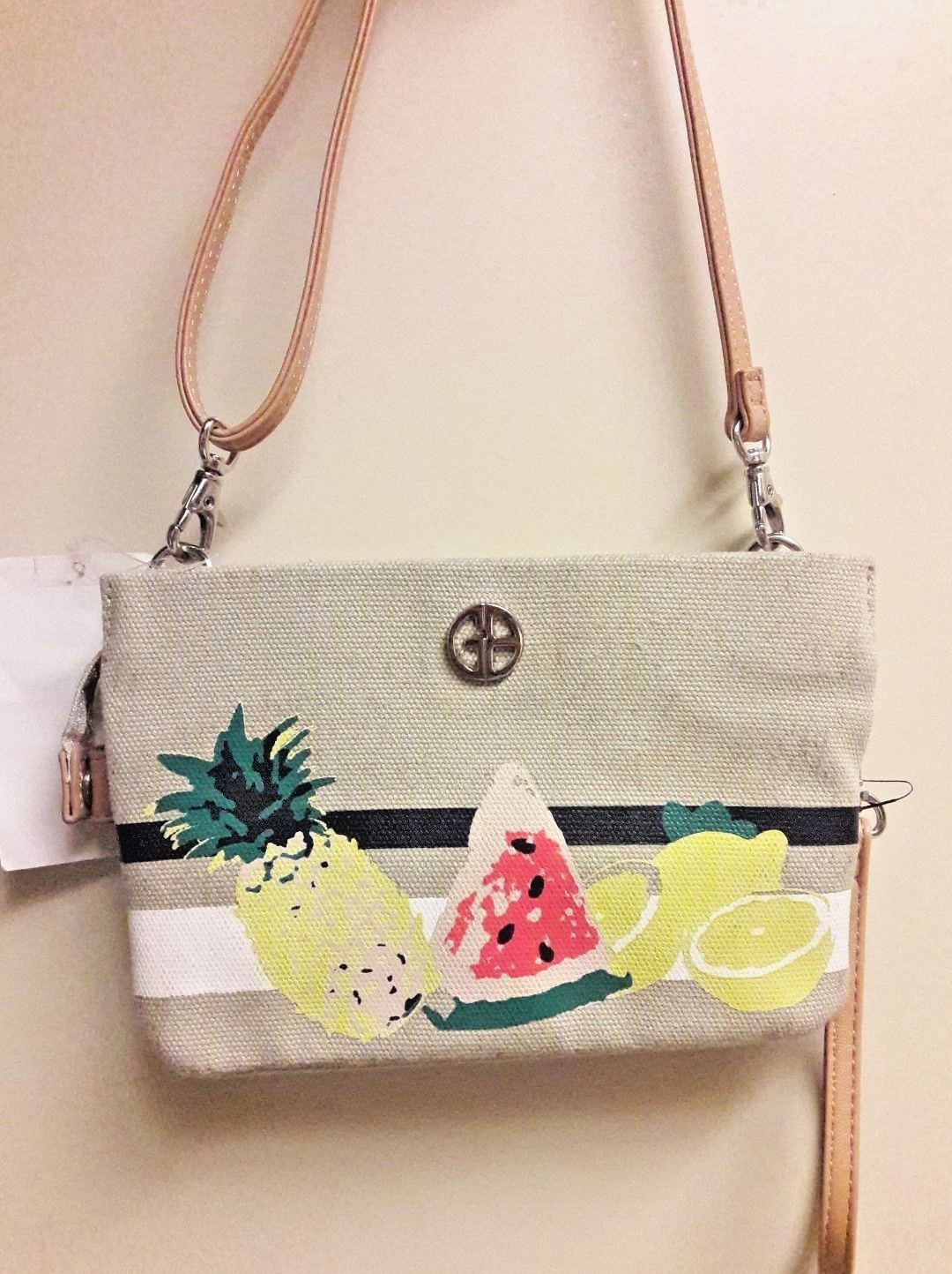 Giani Bernini Printed Mini Crossbody Fruit Multi Stripe CUTE! | eBay