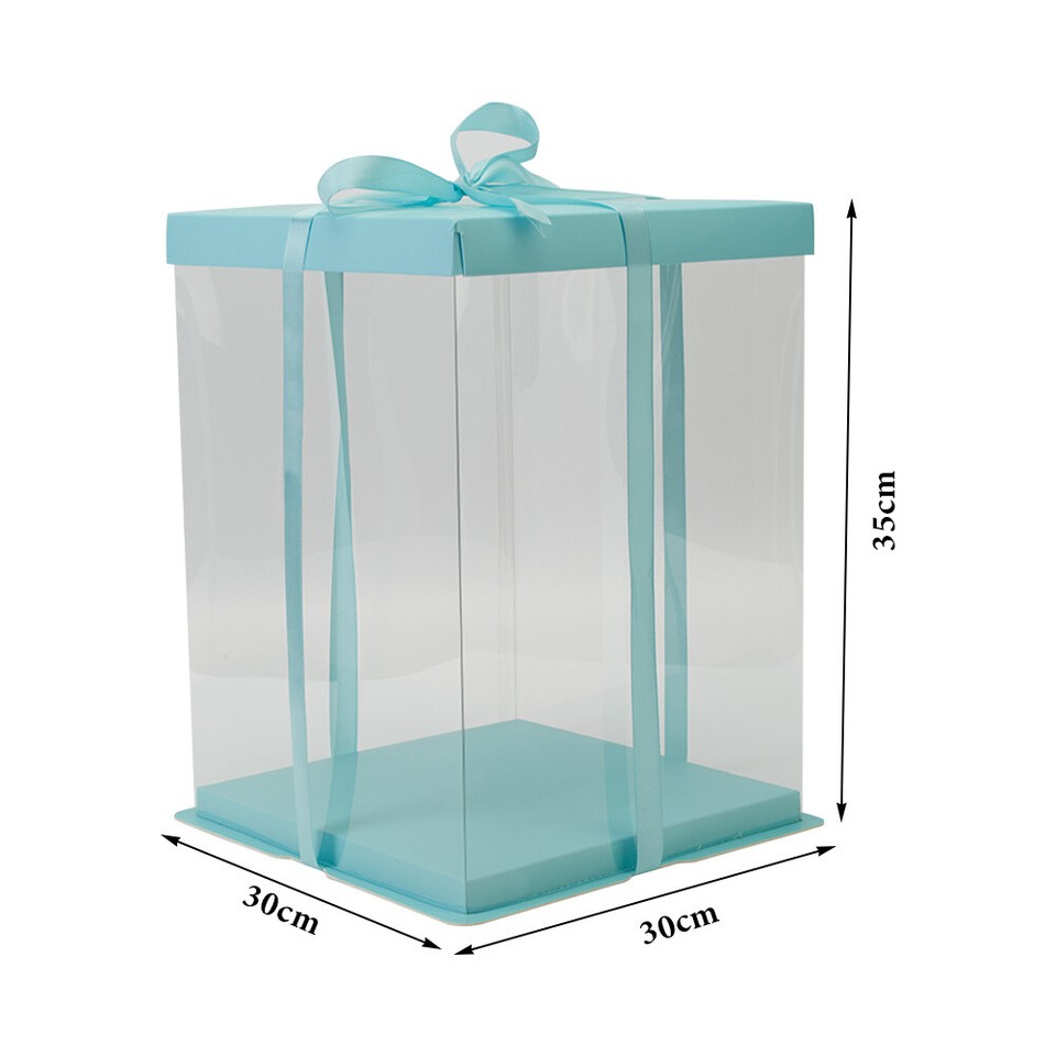 Large Clear PVC Gift Cake Boxes Present Packaging Transparent Box ...