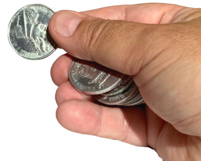 6 HOUDINI MAGIC SILVER COINS Set Miser Dream Half Dollar Palming Trick ...