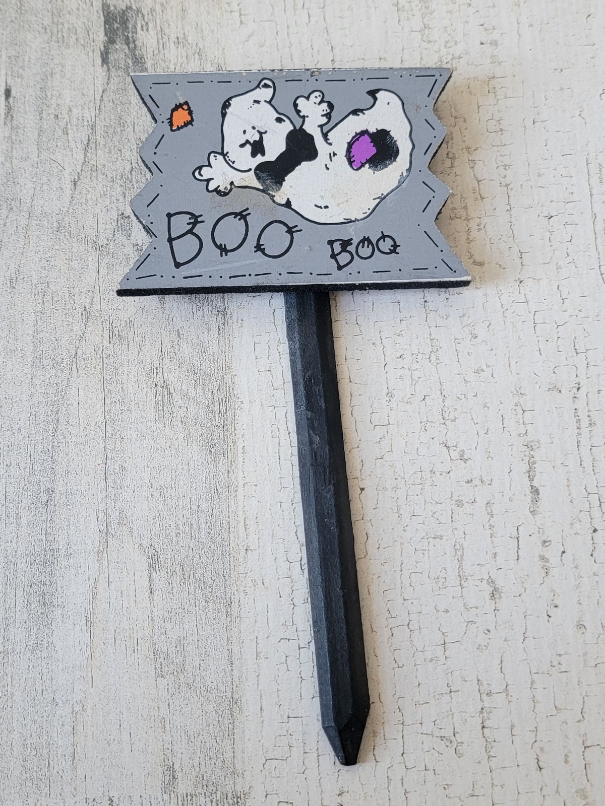 Mini wooden Boo Boo Ghost sign lawn Decor Halloween | eBay