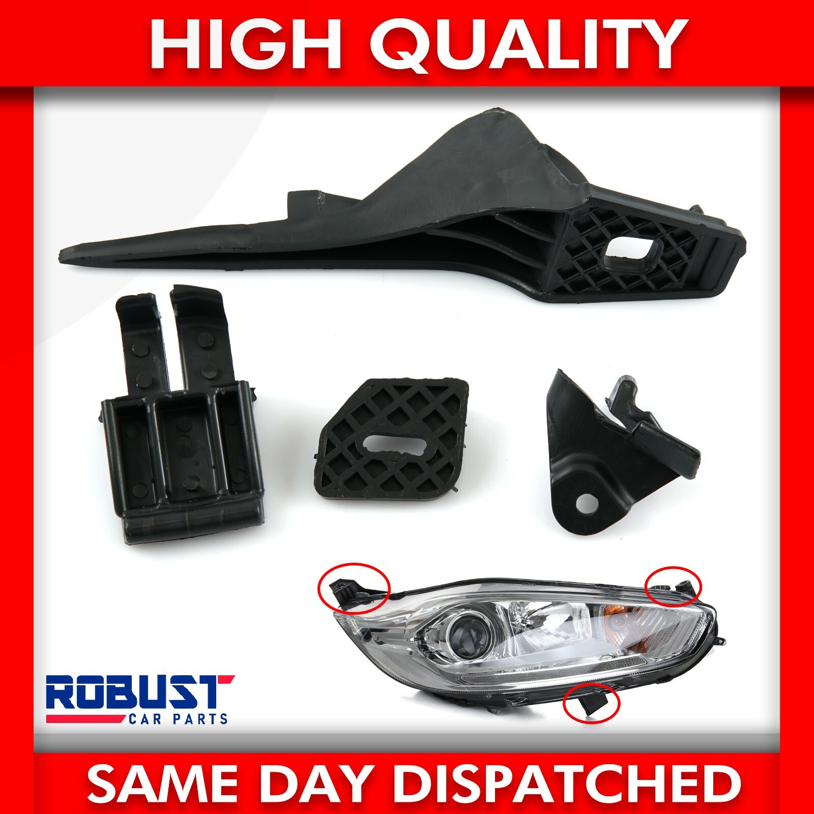 FOR FORD FIESTA HEADLAMP HEADLIGHT BRACKET TAB REPAIR KIT DRIVER SIDE ...