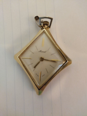 Vintage MARCEL Pendant Watch Diamond Shaped Swiss Made VG CONDITION for ...