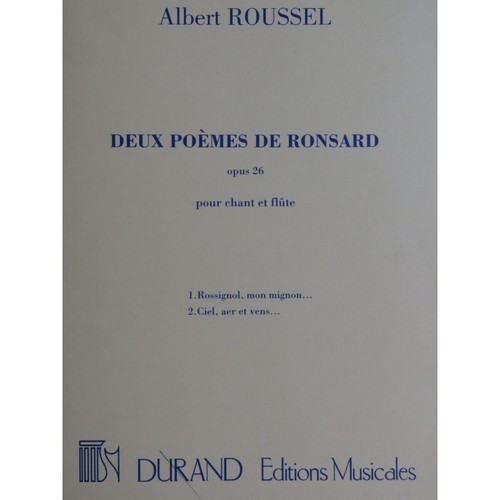 Roussel Albert Two Poems of Ronsard Singer Piano | eBay