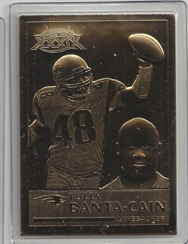 Tully Banta-Cain 2005 Danbury Mint Encased 22kt Gold Football Card N.E ...