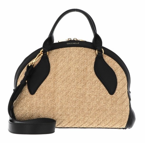 COCCINELLE Colette Rafia Handbag Natural / Noir 8059978441638 | eBay