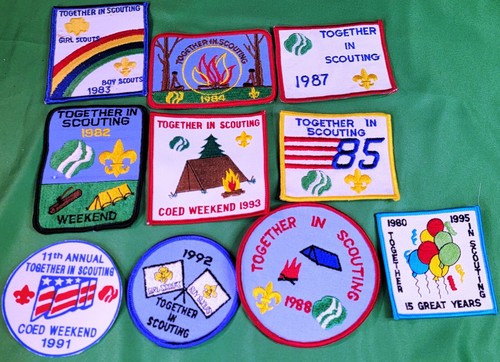 Vtg Lot 10 COED Girl Scout Boy Scout Patches Together in Scouting 1983 ...
