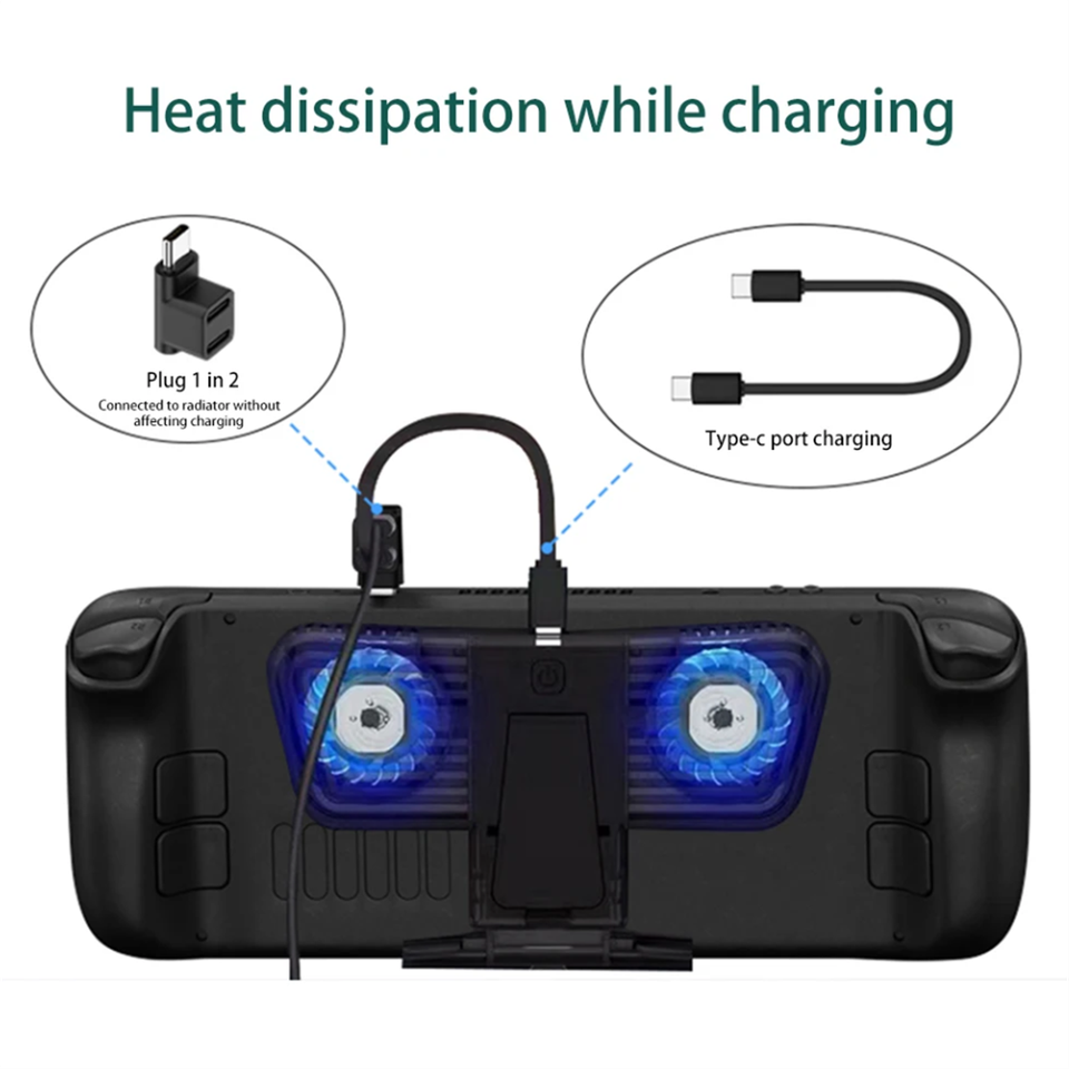For Steam Deck 2 in 1 Extension Connector 100W U-Shaped Right Angle ...