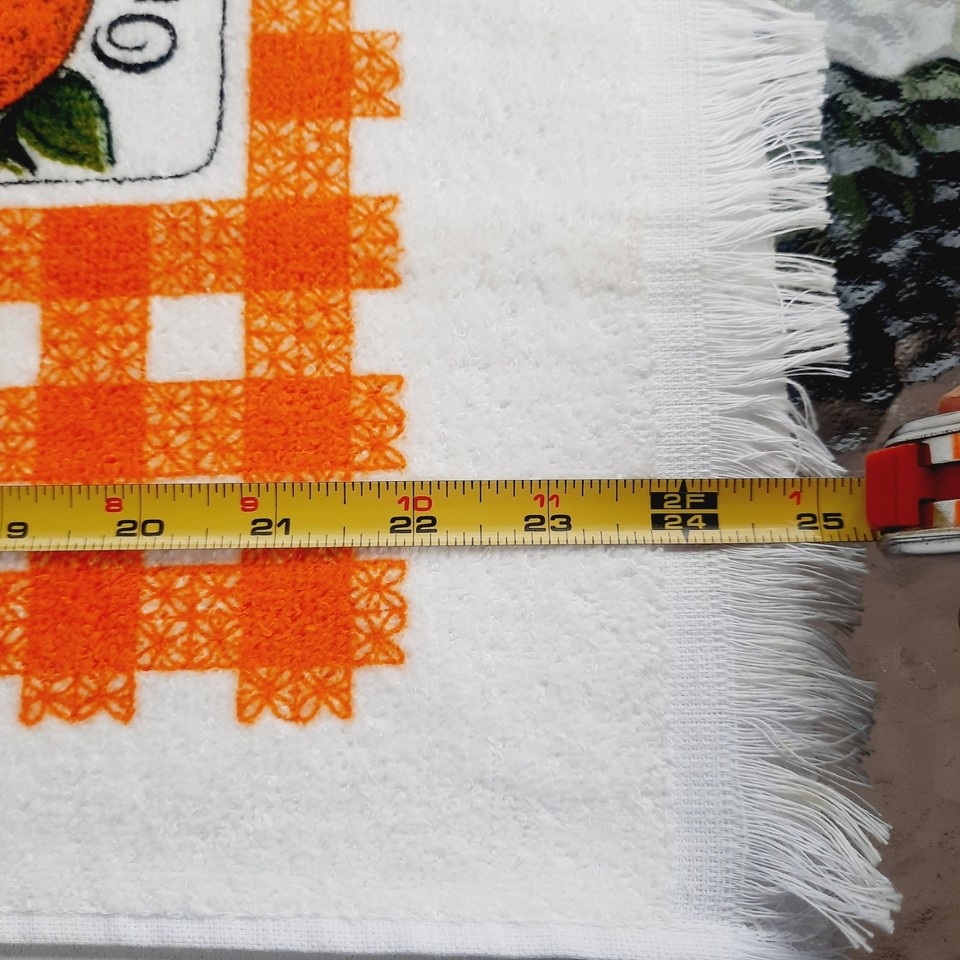 Vintage Cannon MCM Fringed Kitchen Towel Orange Marmalade Canning Jar ...