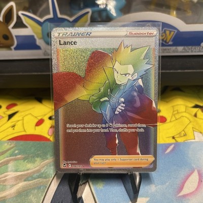 Lance 206/195 Ultra Rare Rainbow Full Art Trainer Pokemon SWSH Silver ...
