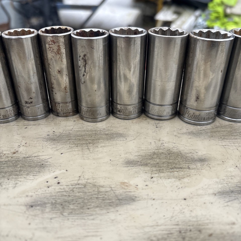 Blue Point SNAP ON 1/4" Deep socket 6mm- 24mm set auction | eBay UK