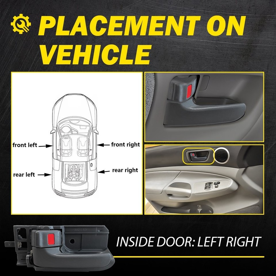Gray LH RH Interior Inside Door Handle Front Rear For 2003-2008 Toyota ...