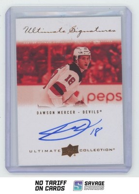 2021-22 UD Ultimate Signatures Rookie Dawson Mercer #USR-DM New Jersey ...