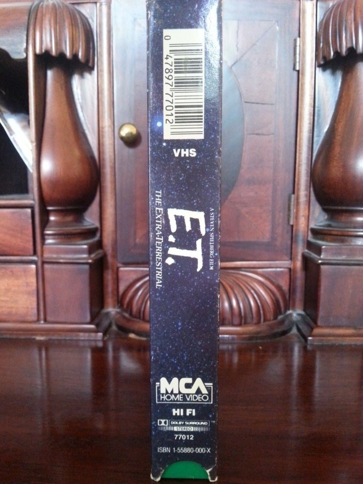 E.T. ET The Extra Terrestrial VHS 1982 Rare Green and Black Tape ...