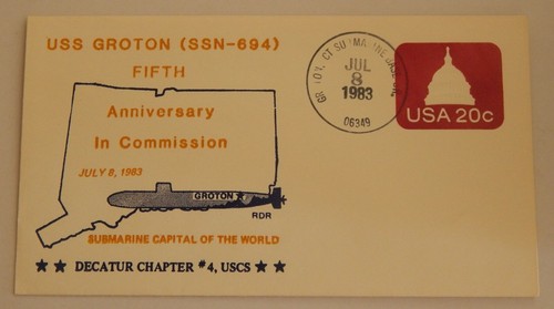 USS Groton (SSN 694) fifth anniversary July 8 1983 Groton Connecticut ...